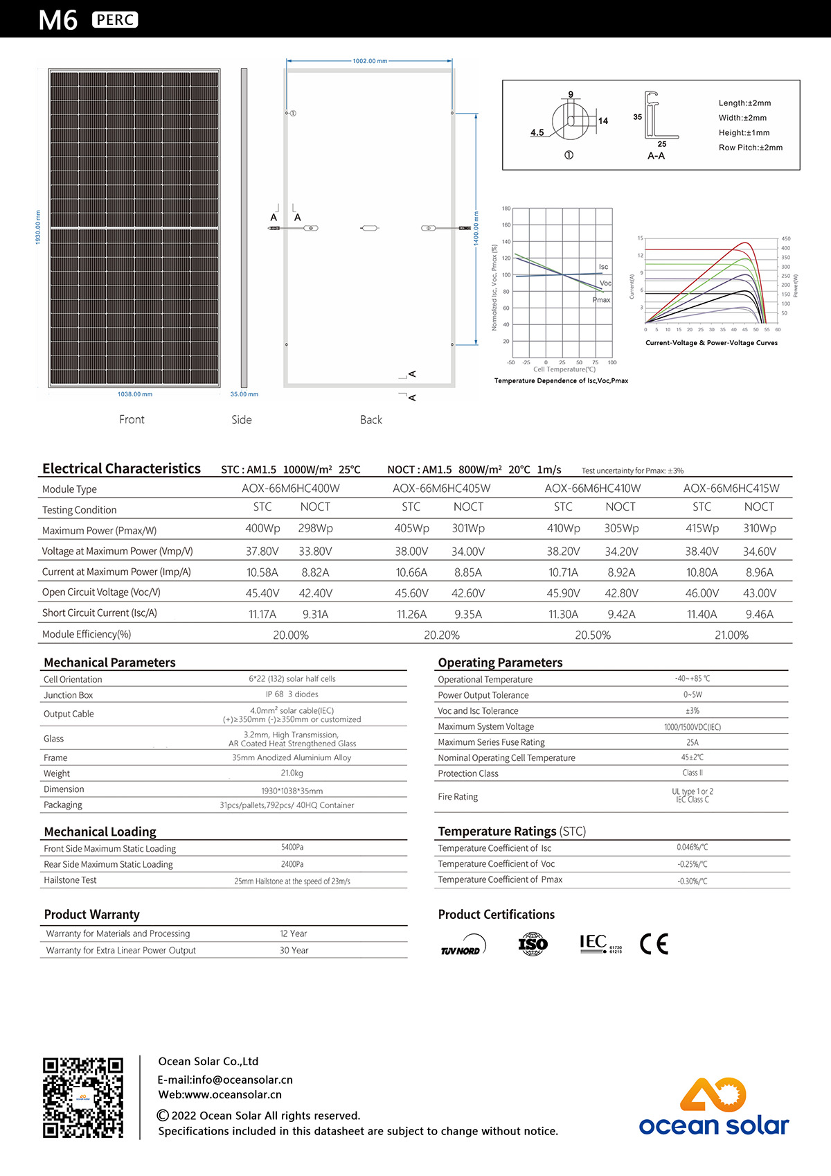 M6 MBB PERC 132 Half Cells 400W-415W Solar Module - Buy Mono Solar ...